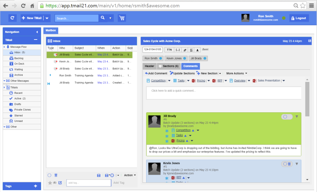 TMail screen1 - StartUp Beat